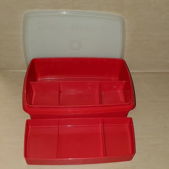 Tupperware | Kitchen | Vintage Red Tupperware Tuppercraft Organizer Box ...